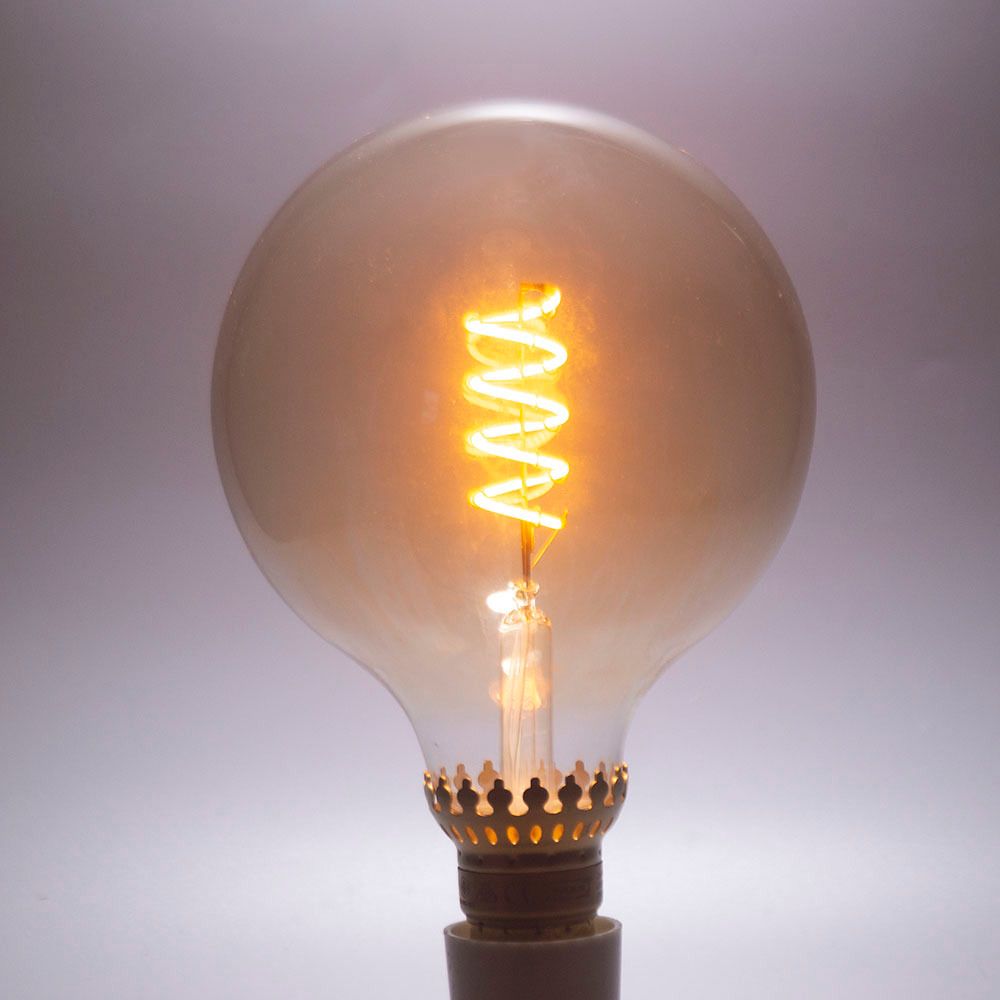 IKEA ROLLSBO LED bulb E27 300 lumen, dimmable/globe brown clear glass ...