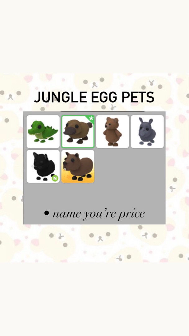 JUNGLE EGG ADOPT ME PETS, Video Gaming, Gaming Accessories, In-Game ...