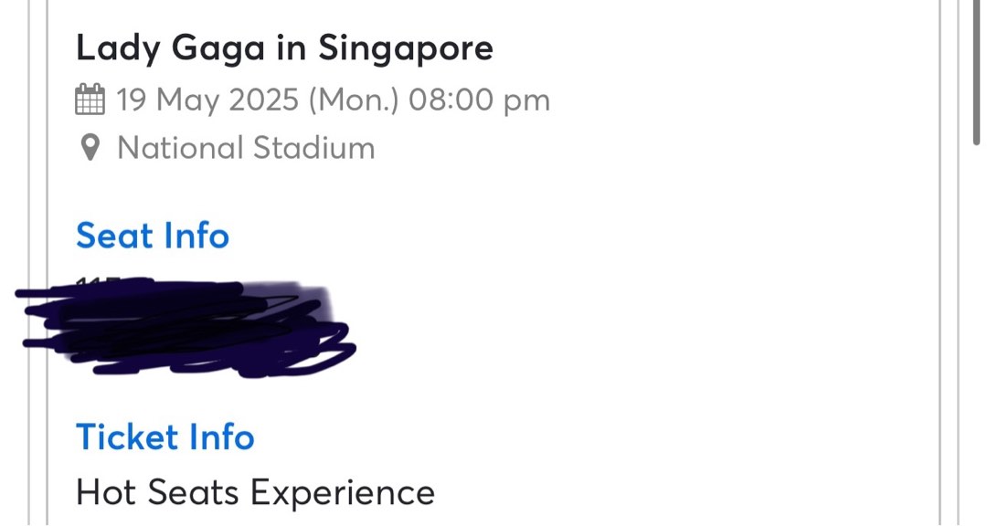 Lady GAGA concert Hot Seats Experience, Tickets & Vouchers, Event ...