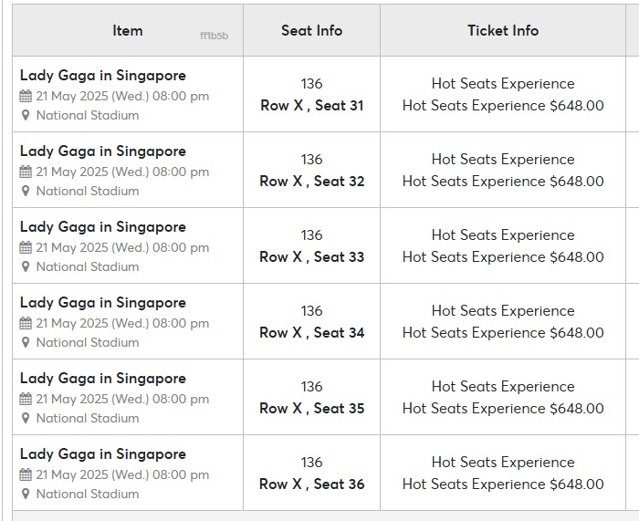 Lady Gaga in Singapore Hot Seats Experience 2025, Tickets & Vouchers ...