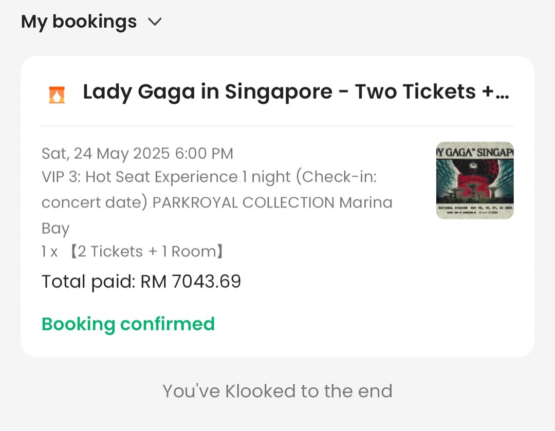 Lady Gaga in Singapore (KLOOK Package with 5 star hotel), Tickets ...