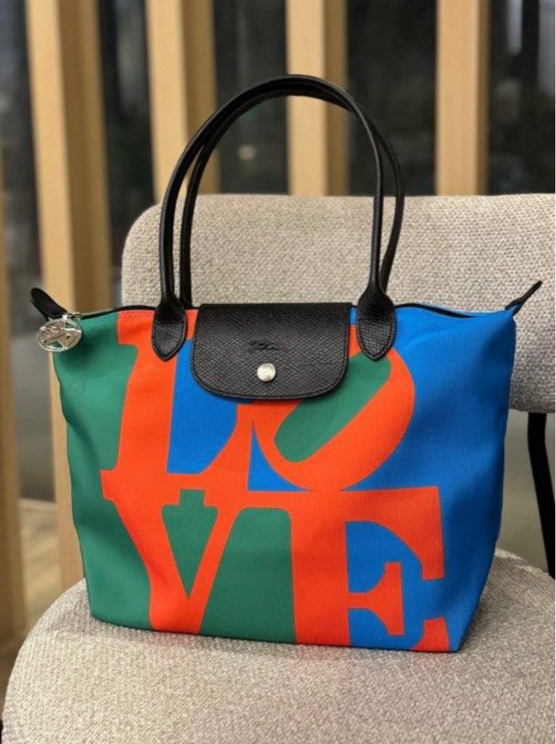 Longchamp collab by Robert Indiana, Luxury, Bags & Wallets on Carousell
