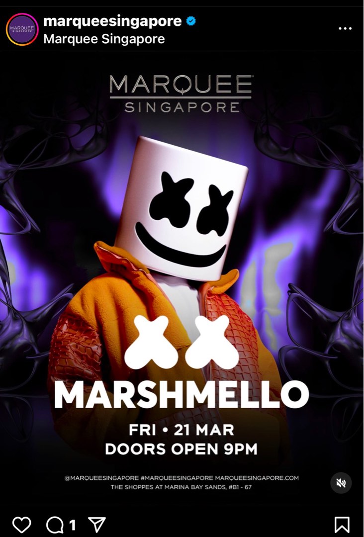 Marshmallow marquee ticket, Tickets & Vouchers, Event Tickets on Carousell