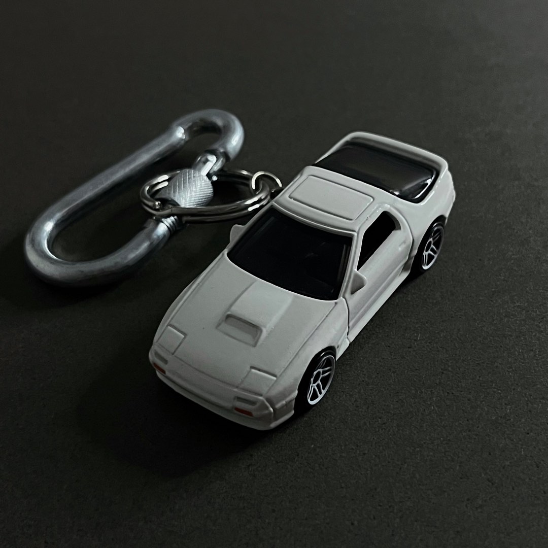 white mazda savanna rx-7 jdm sports car keychain anik anik trinket ...