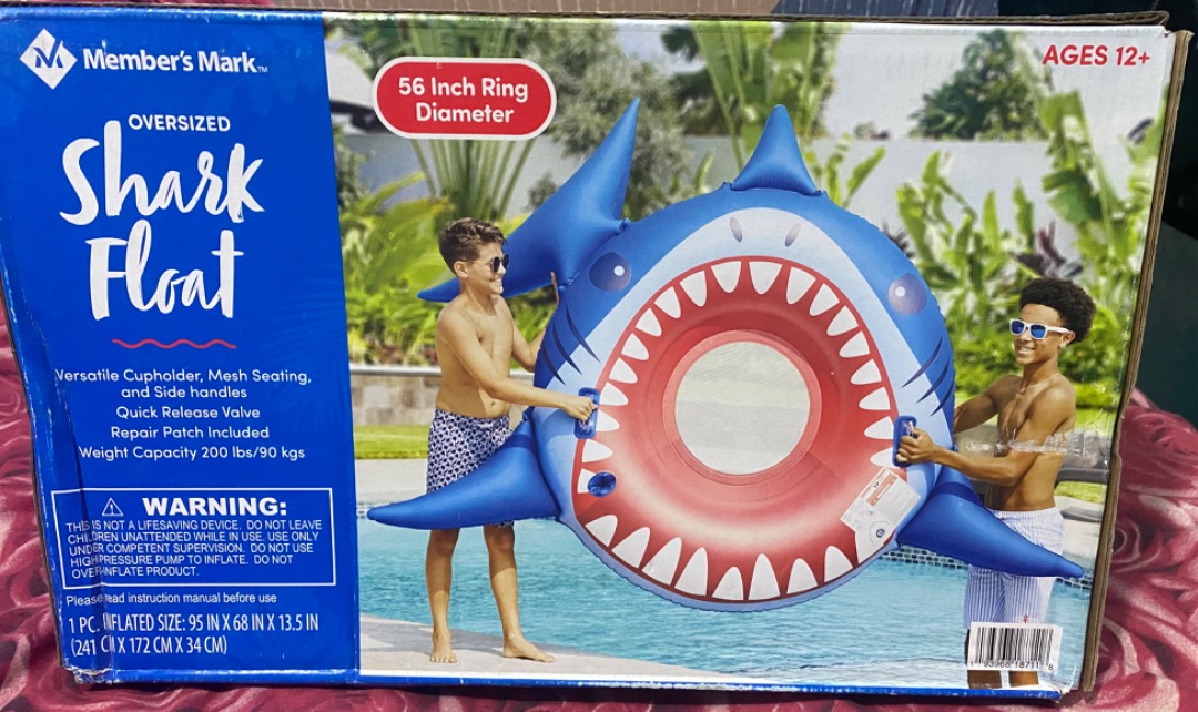 Member's Mark Oversized Inflatable Shark Float (Shark), Hobbies & Toys ...