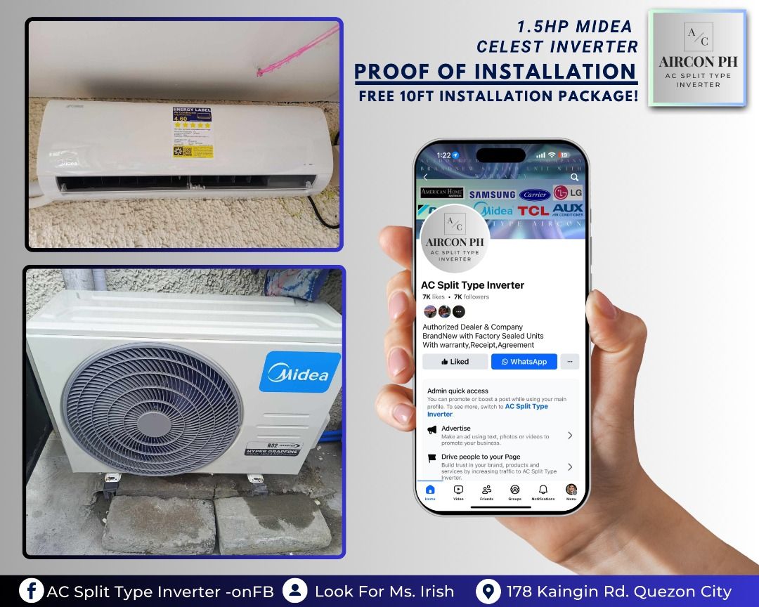 MIDEA CELEST INVERTER SPLIT TYPE AIRCON BRANDNEW SEALED UNITS W ...