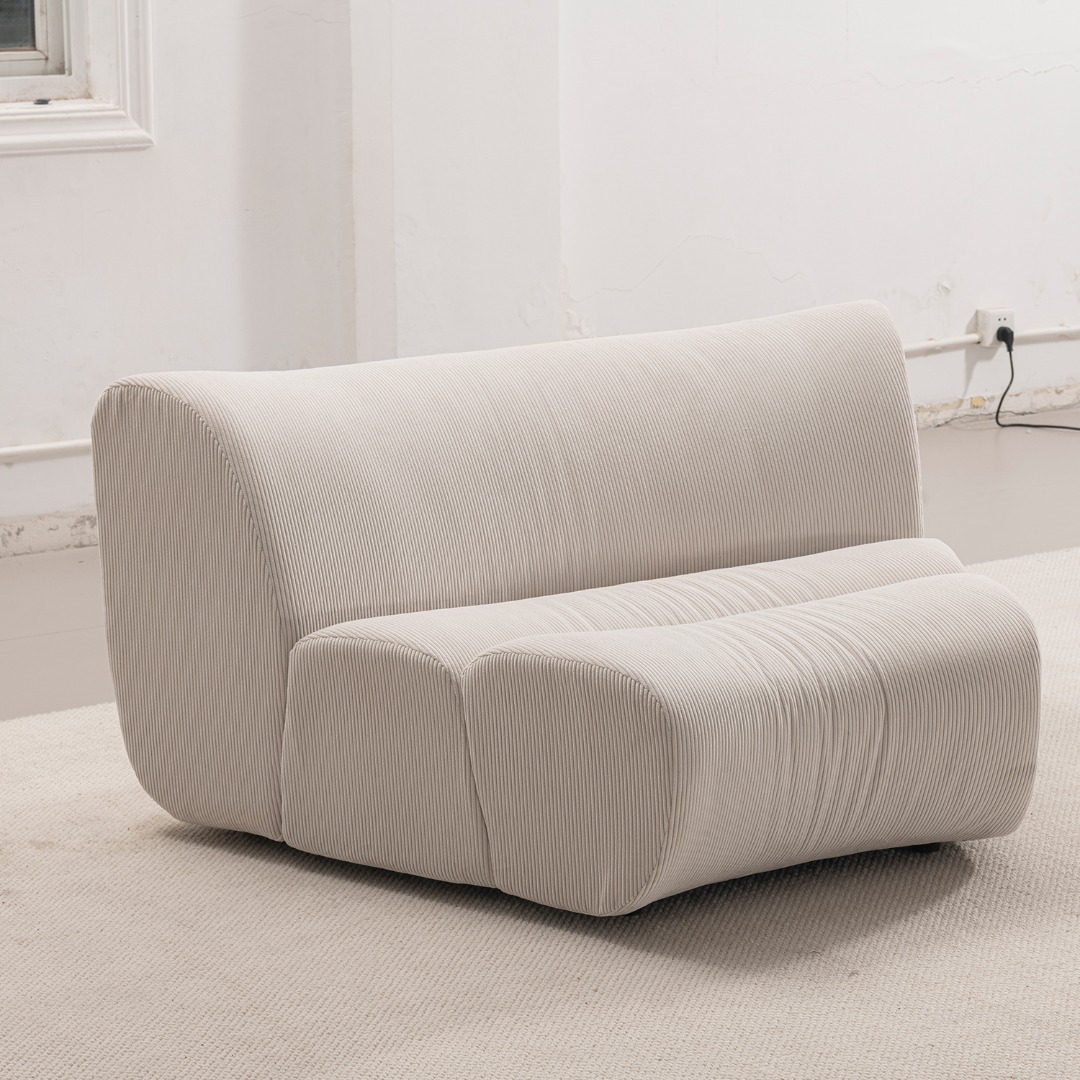 Minimalist Corduroy Velvet Fabric Modular Joint Connection 1 Seater ...