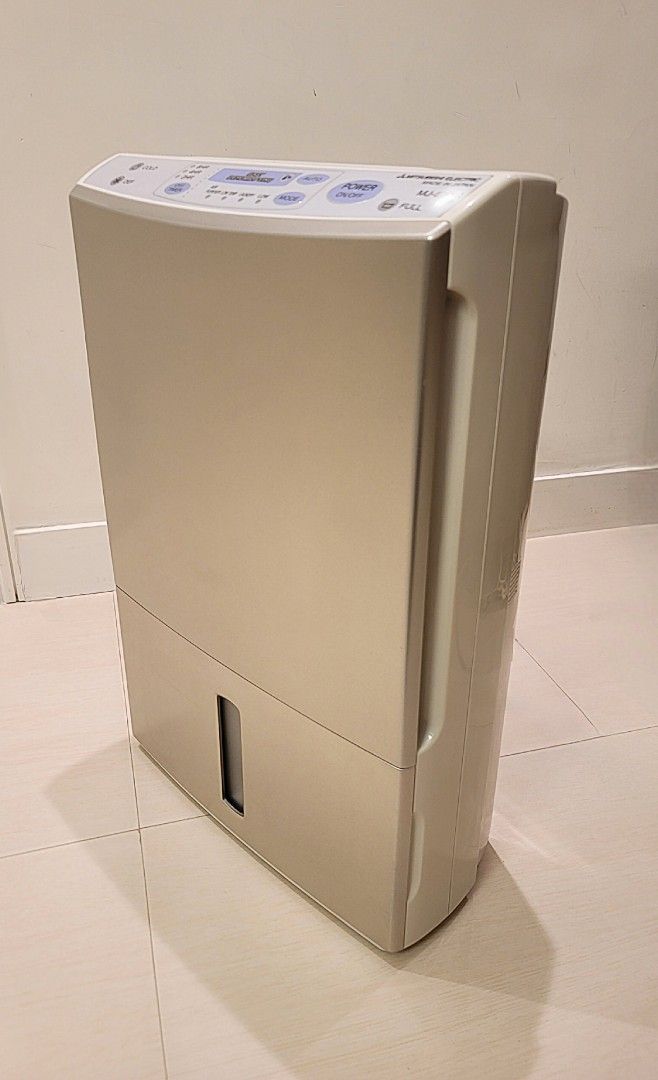 Mitsubishi 16L Slim Air Purifying Dehumidifier stand against wall 三菱 16 ...