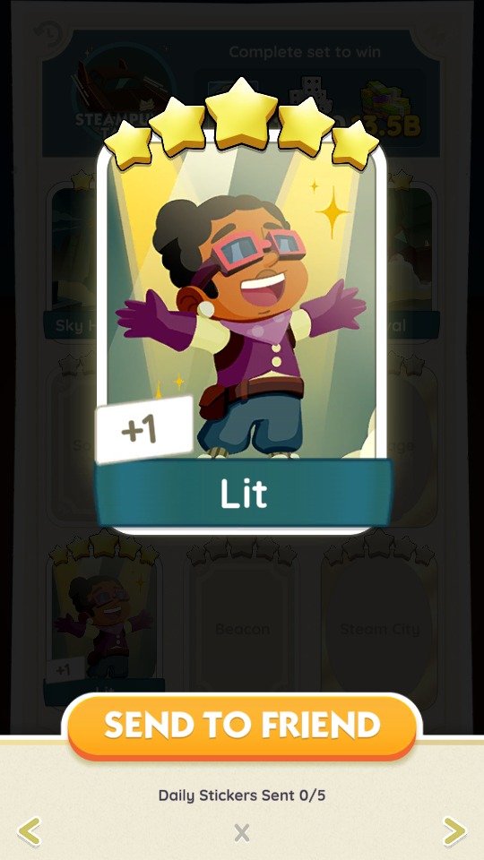 MONOPOLY GO | 5 Star⭐Sticker | SET 15 - Lit, Video Gaming, Gaming ...