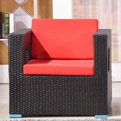 ODS 007 Outdoor Sofa PE Rattan Single Seater Sofa With 1 Cushion, Furniture & Home Living ...