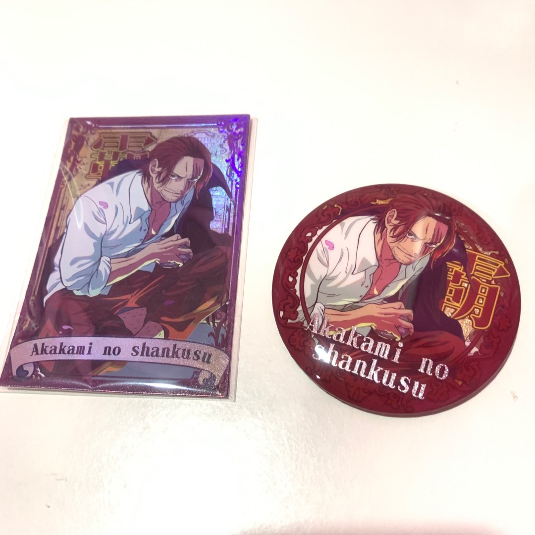 ONE PIECE SHANKS BUTTON BADGE SET WITH PHOTOCARD, Hobbies & Toys ...