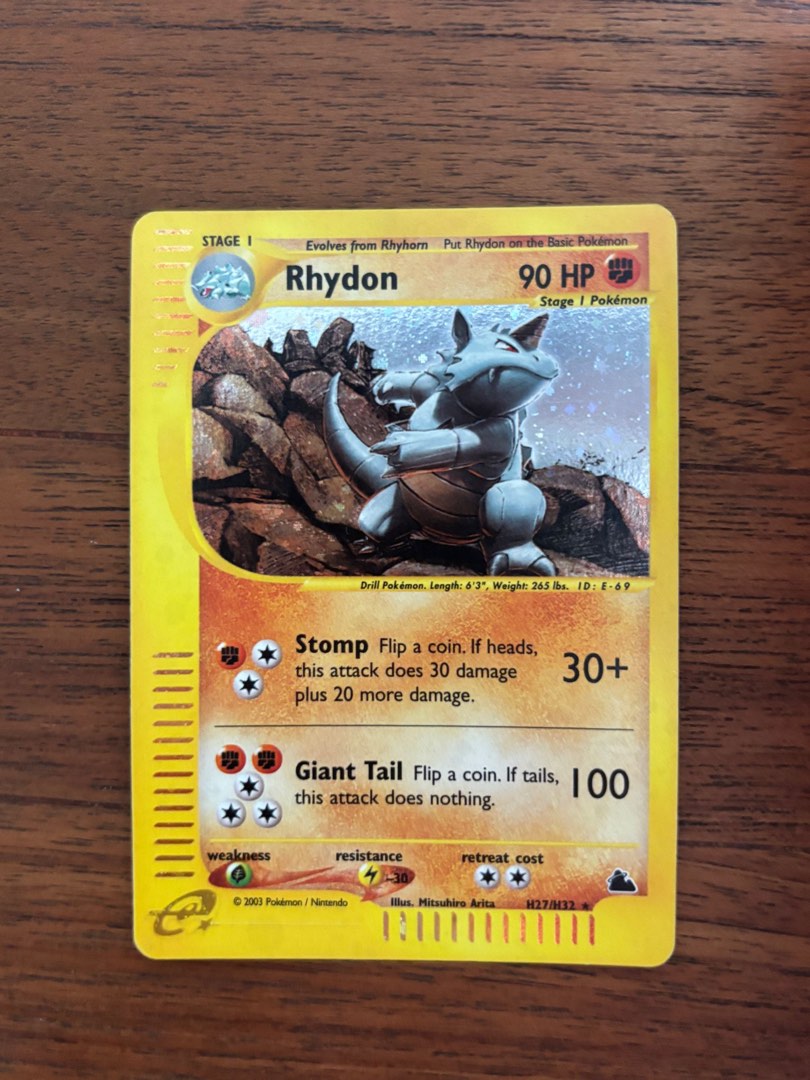 Pokemon - Rhydon Holo H27 / H32 Skyridge, Hobbies & Toys, Toys & Games ...