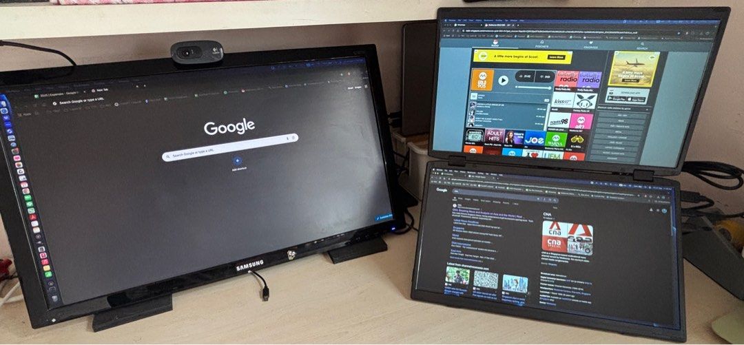 Portable 15.6-inch dual-screen folding display. 1080P TYPE-C one-line ...