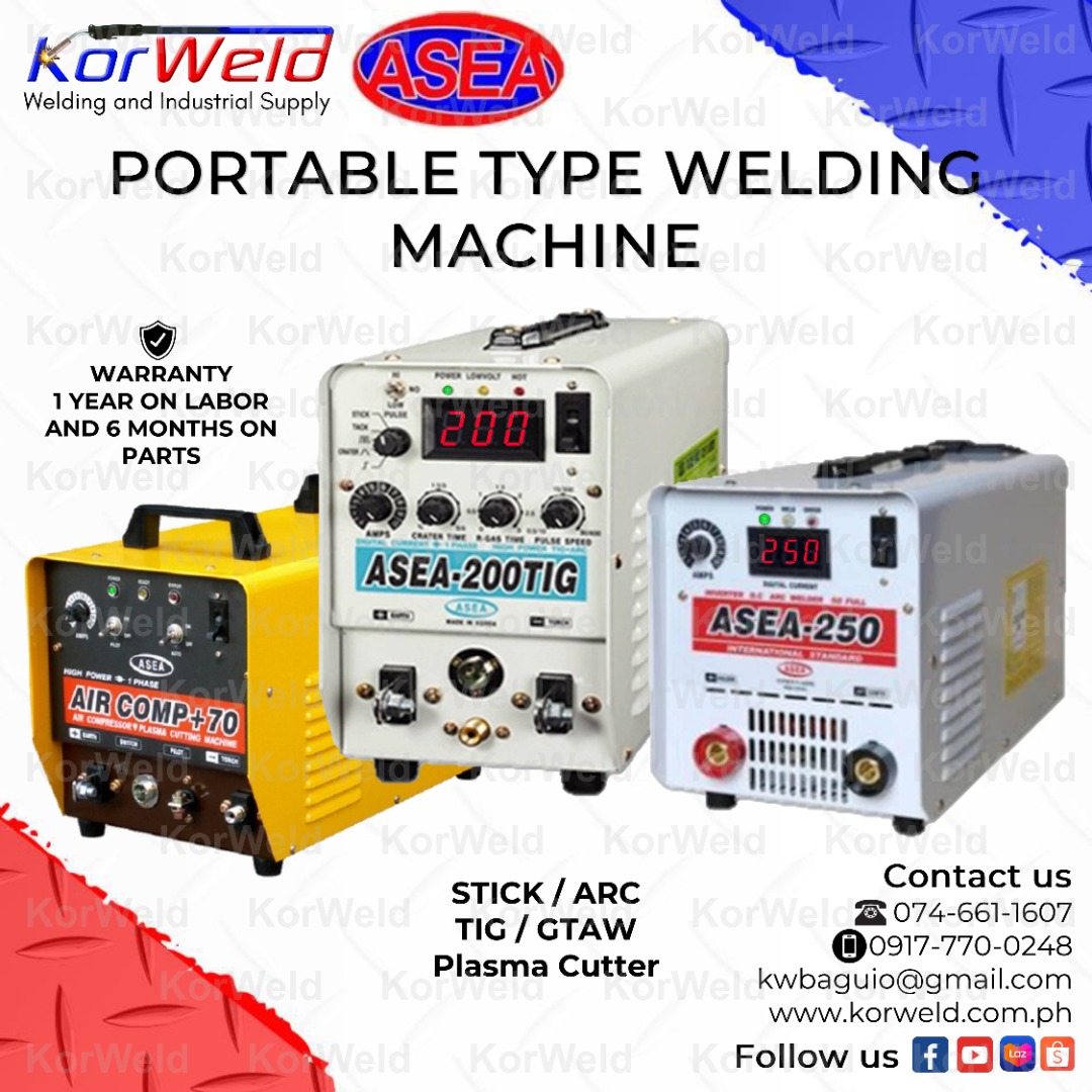 Portable Welding Machine - ASEA ARC/STICK, TIG/GTAW, Plasma Cutter ...