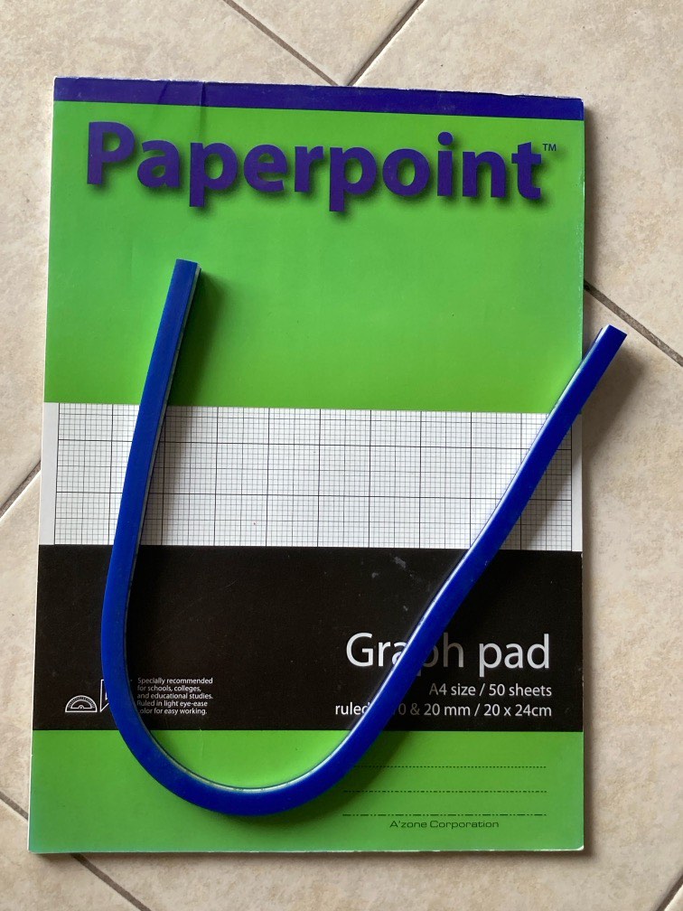 Preloved Flexible curve ruler & graph paper, Hobbies & Toys, Stationery ...