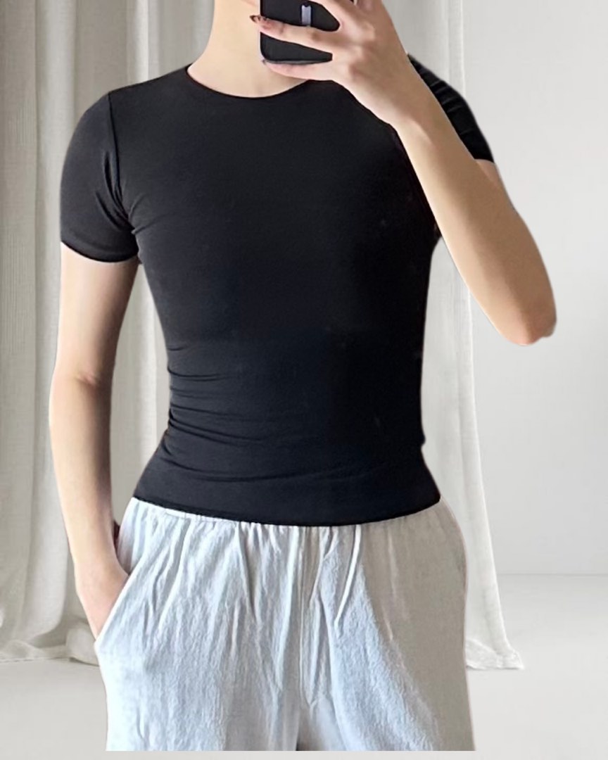 Premium Body Hugging Gym Top, Women's Fashion, Tops, Shirts on Carousell