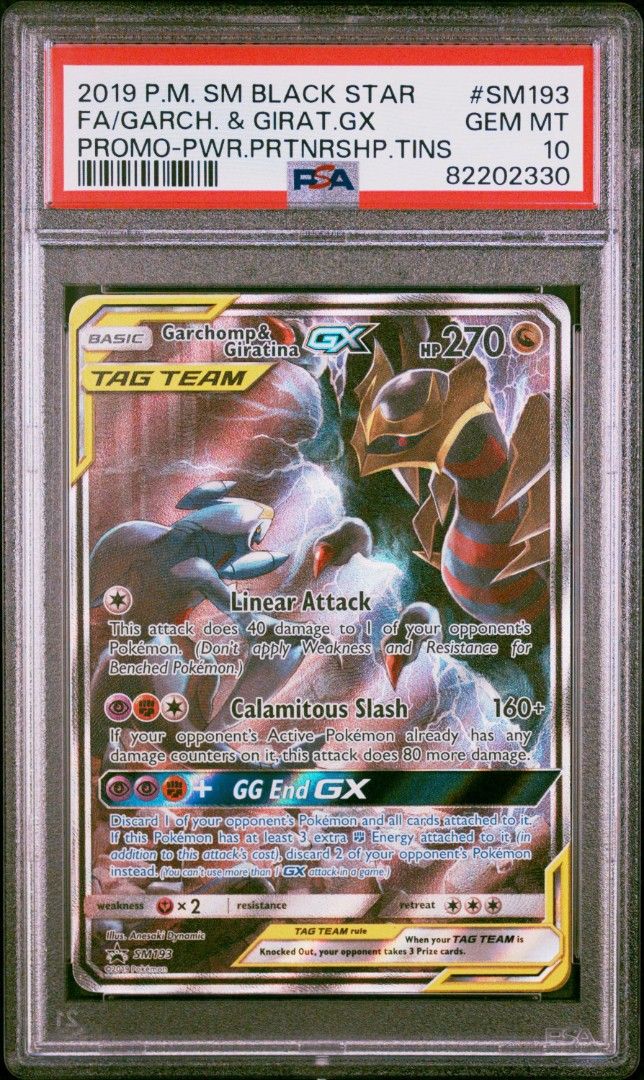 PSA 10 Pokémon Tag Team Garchomp & Giratina GX Alternate Art AA SM193 2019 (Pokemon Trading ...