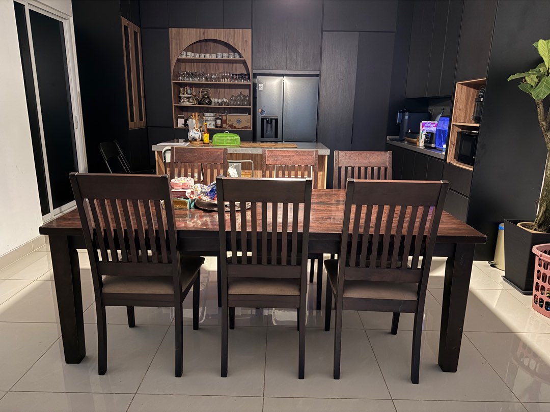 Rubber wood dining table, Furniture & Home Living, Furniture, Tables ...