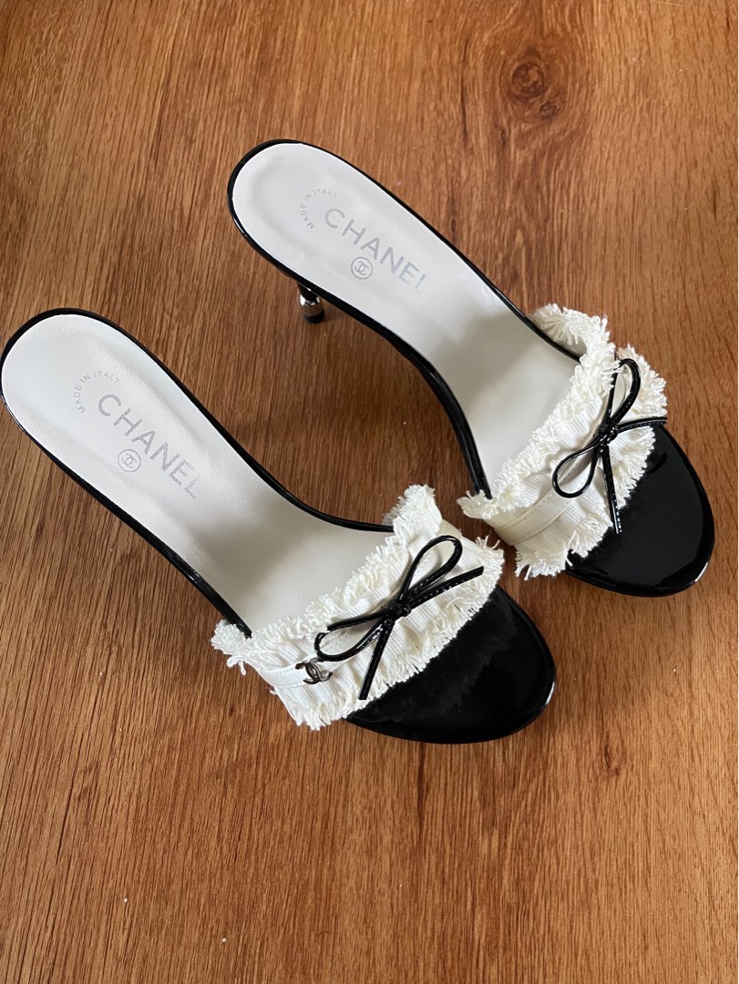 RUSH SALE!!! RARE Find Vintage ribbon Chanel kitten heels mules, Women ...