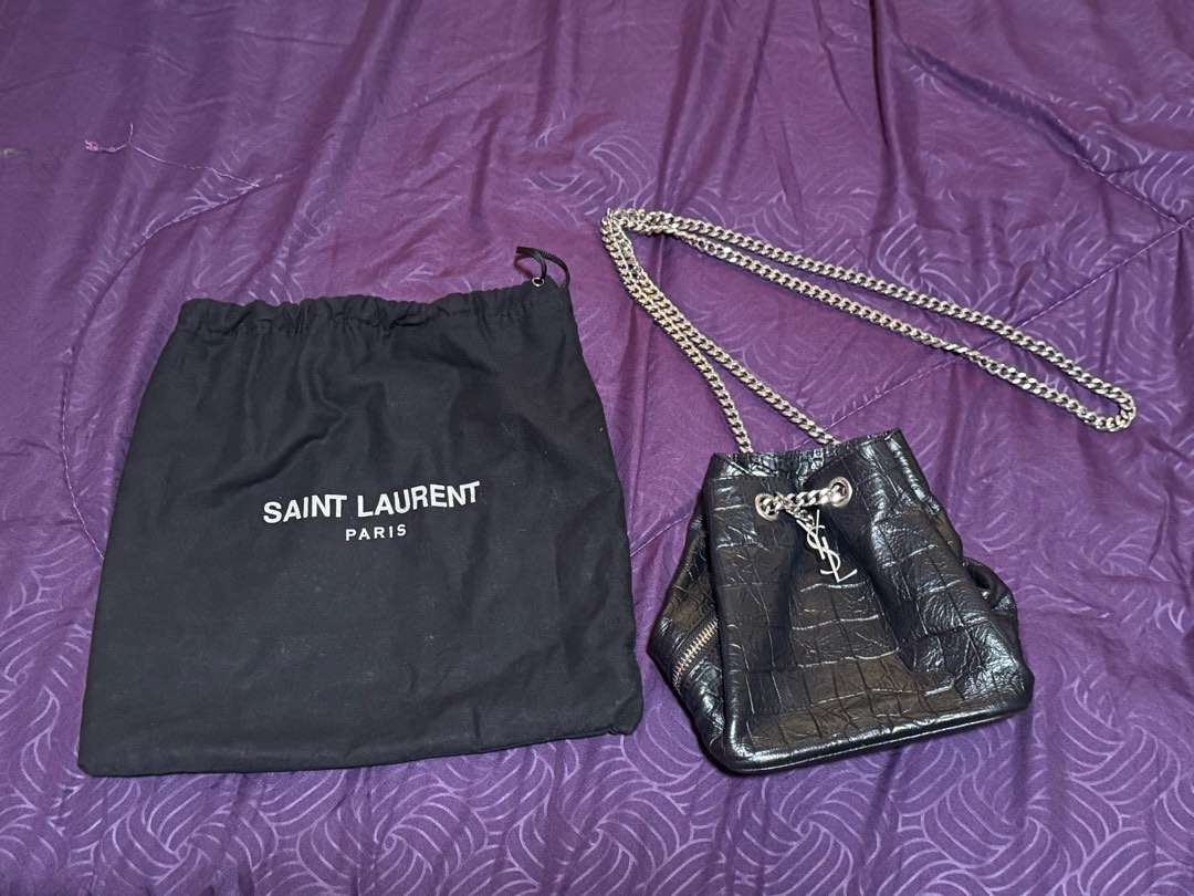 Saint Laurent YSL mini bag Emmanuelle Baby Black Embossed Leather ...