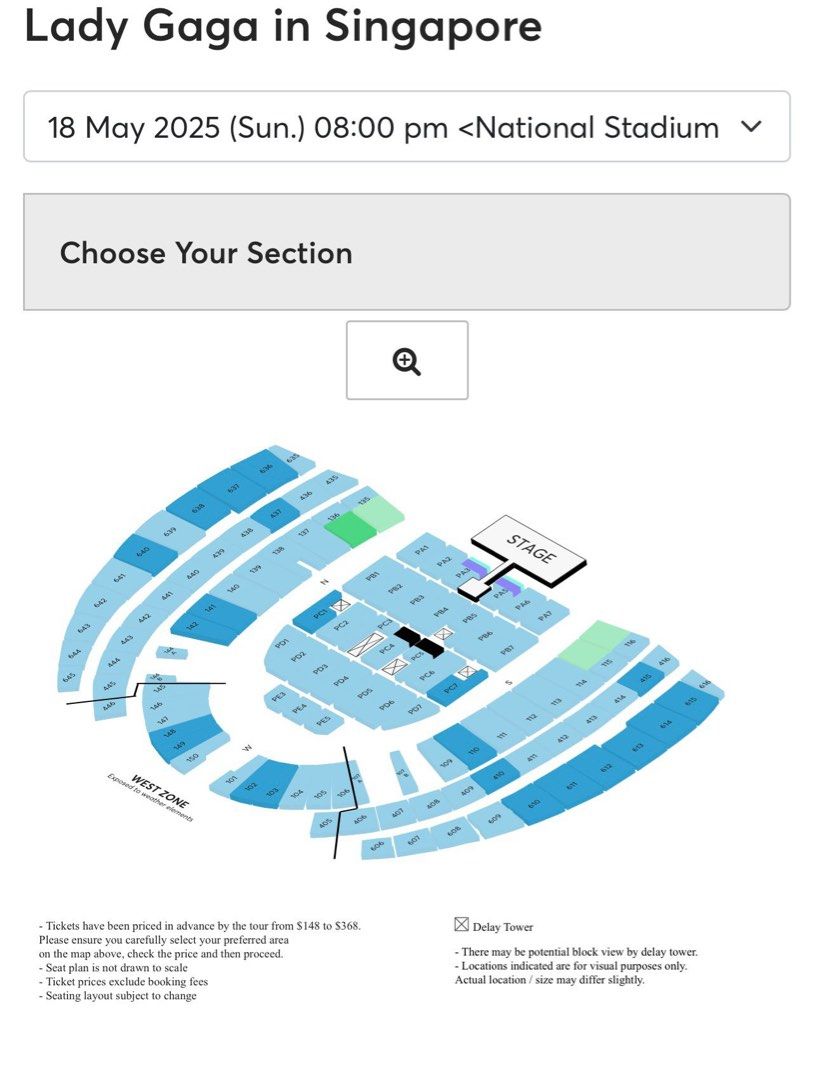 Selling Section 103 CAT 13 (RESTRICTED VIEW) 2x (one pair) Lady Gaga ...