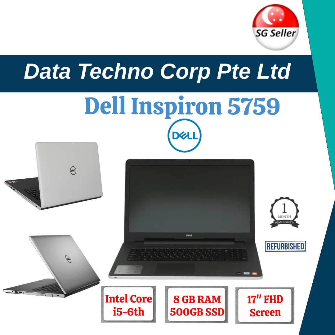 SG READY STOCK - DELL Inspiron 5759 i5-6th Gen 8GB RAM 500GB SSD Window ...