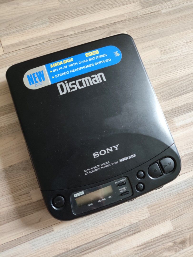 Sony CD Discman D-121 Black Portable Audio Music Player Vintage Walkman ...