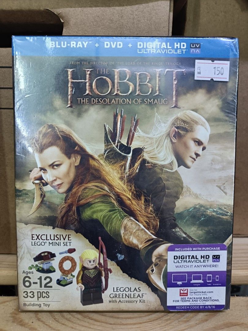 THE HOBBIT BLUEL-RAY+DVD+DIGITAL HD EXCLUSIVE LEGO MINI SET (LEGOLAS ...