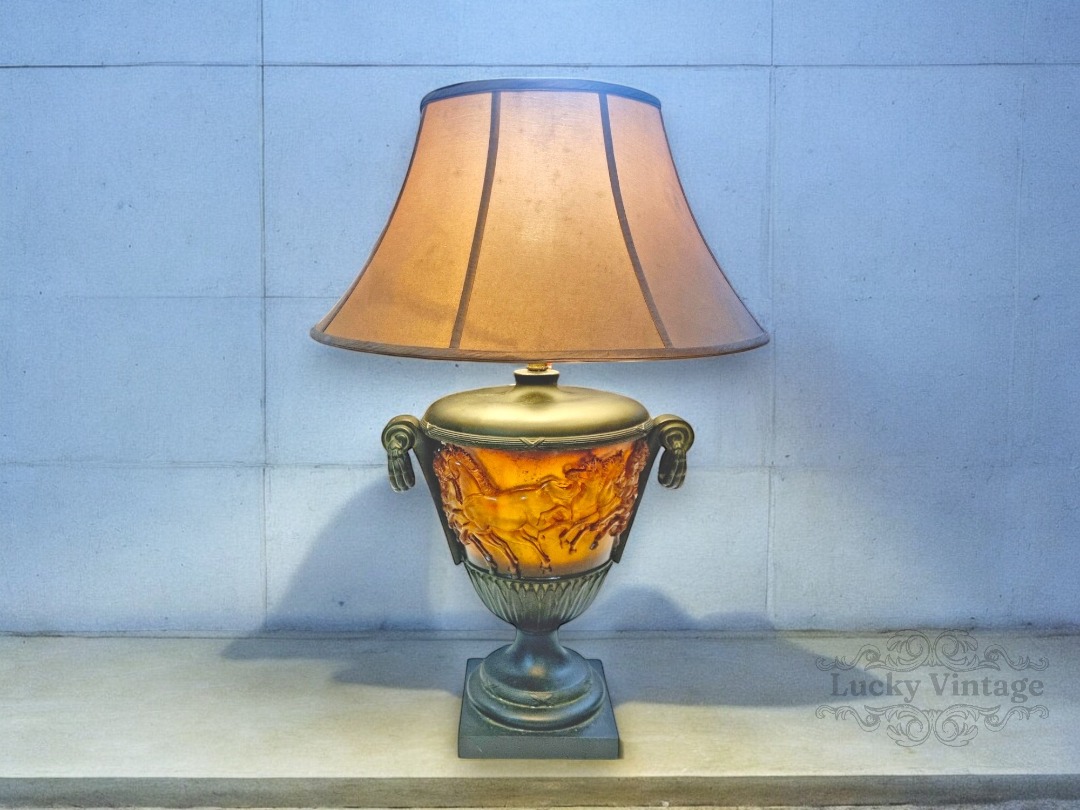 Vintage Antik Lampu Meja Kuda - Horse Sculpture Table Lamp Eropa Size ...
