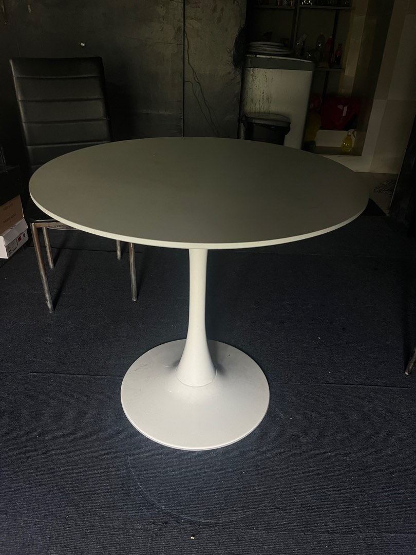 WHITE ROUND TABLE 80cm *80cm, Furniture & Home Living, Furniture ...