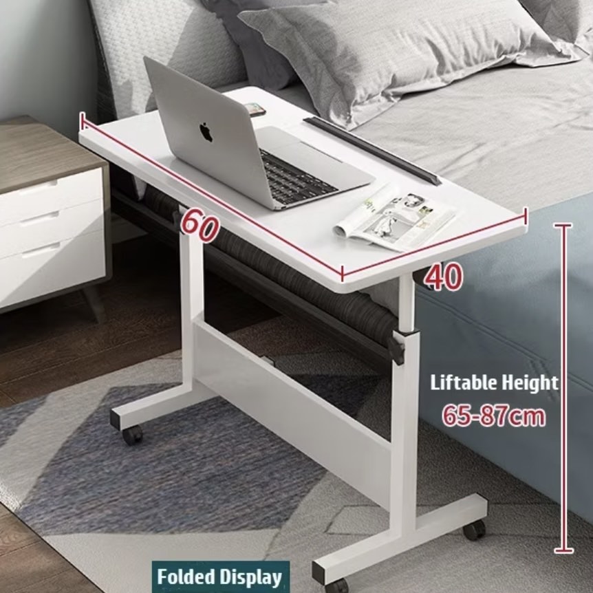 Adjustable Height Bedside Table | Foldable Rolling Laptop Desk With ...