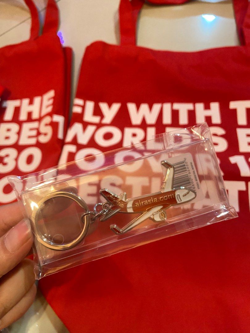 Air Asia Merchandise (Tote bag, keychain, umbrella, luggage tag & cap ...
