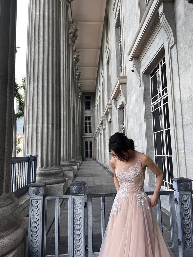 Alisha & Lace Light Pink/Nude Toga A-Line Gown (Pre-wedding/Evening/PWS ...