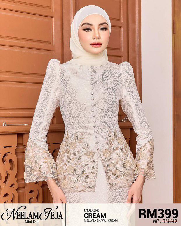 Baju raya Neelam Teja Leeyana Rahman 2025, Women's Fashion, Muslimah ...