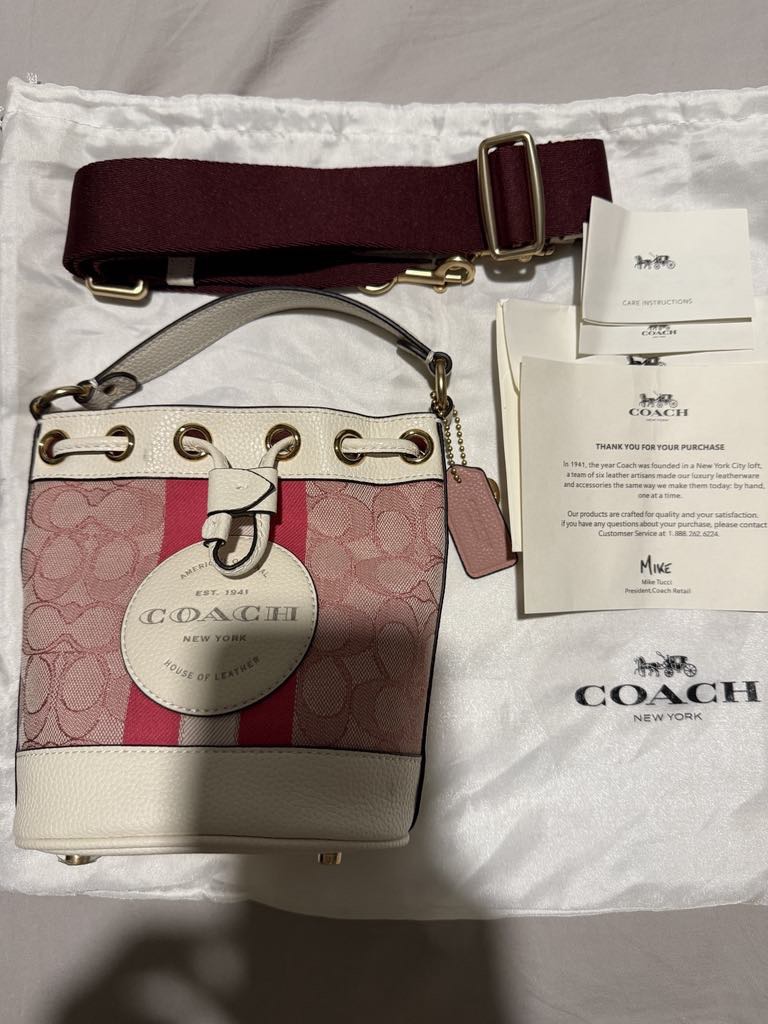 Coach Mini Dempsey Bucket Bag, Luxury, Bags & Wallets on Carousell