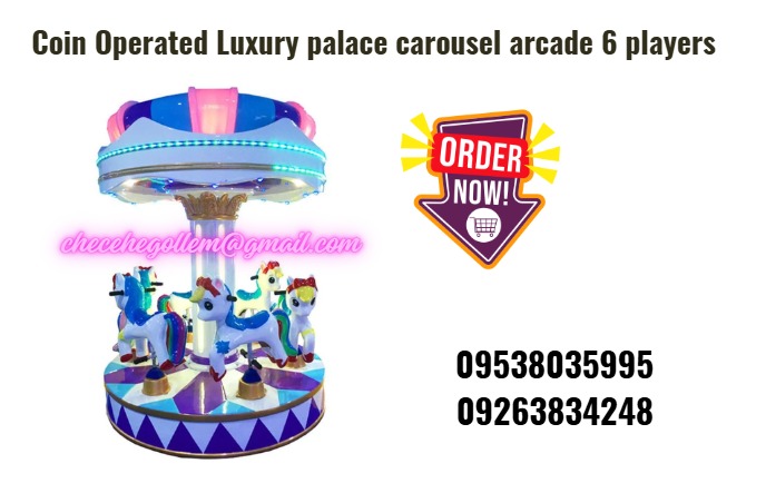 Coin Operated Luxury palace carousel arcade 6 players, Commercial ...