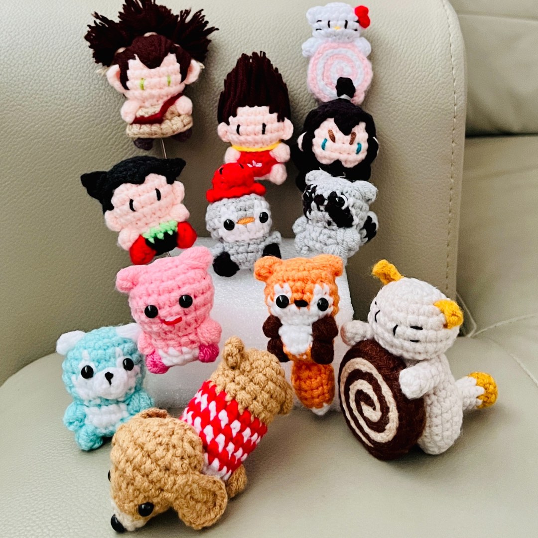Handmade crochet nezha, shen gong bao, shen xiao bao, astro boy ...