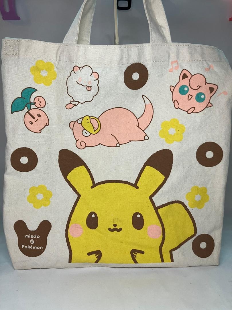 From JAPAN Mister Donut Misdo x Pokemon Cute Chibi Pikachu Canvas Tote Sling Bag, Women's ...