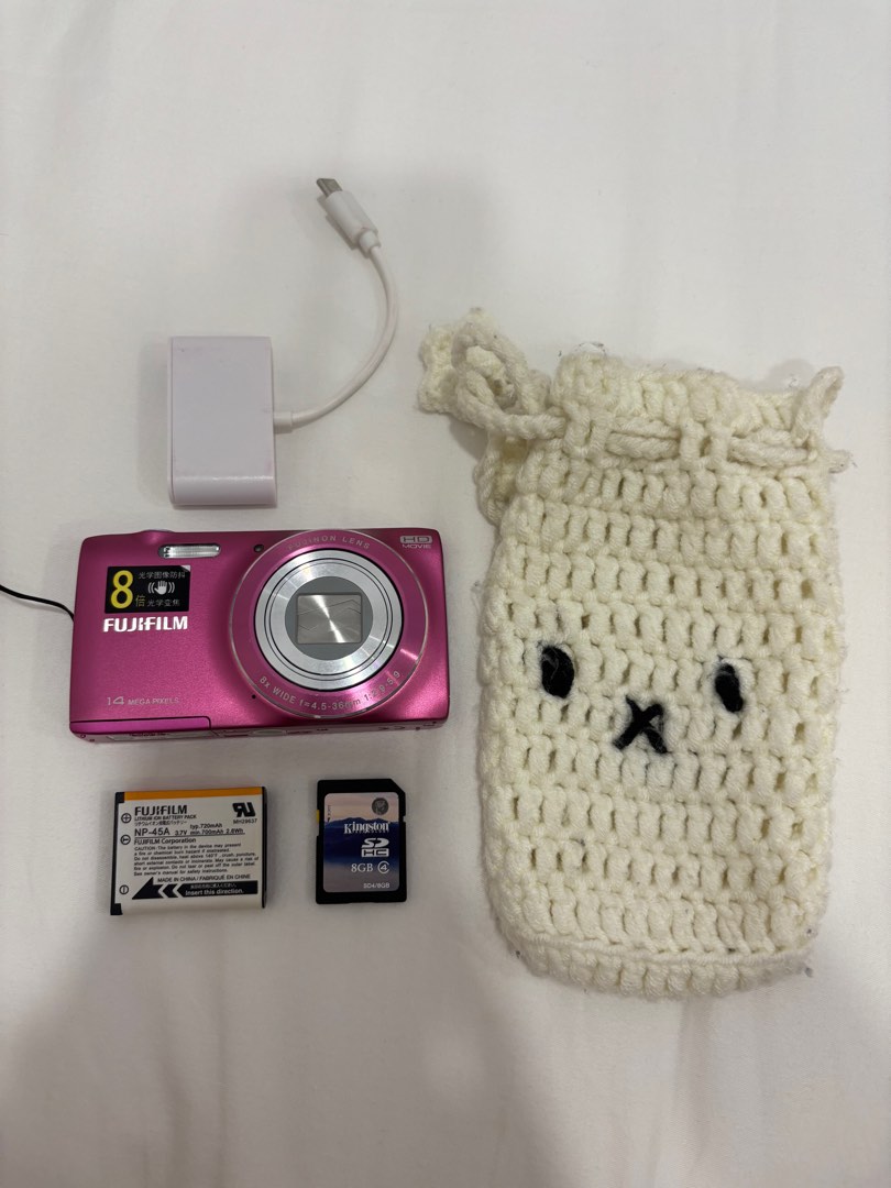 Fujifilm pink digicam, Photography, Cameras on Carousell