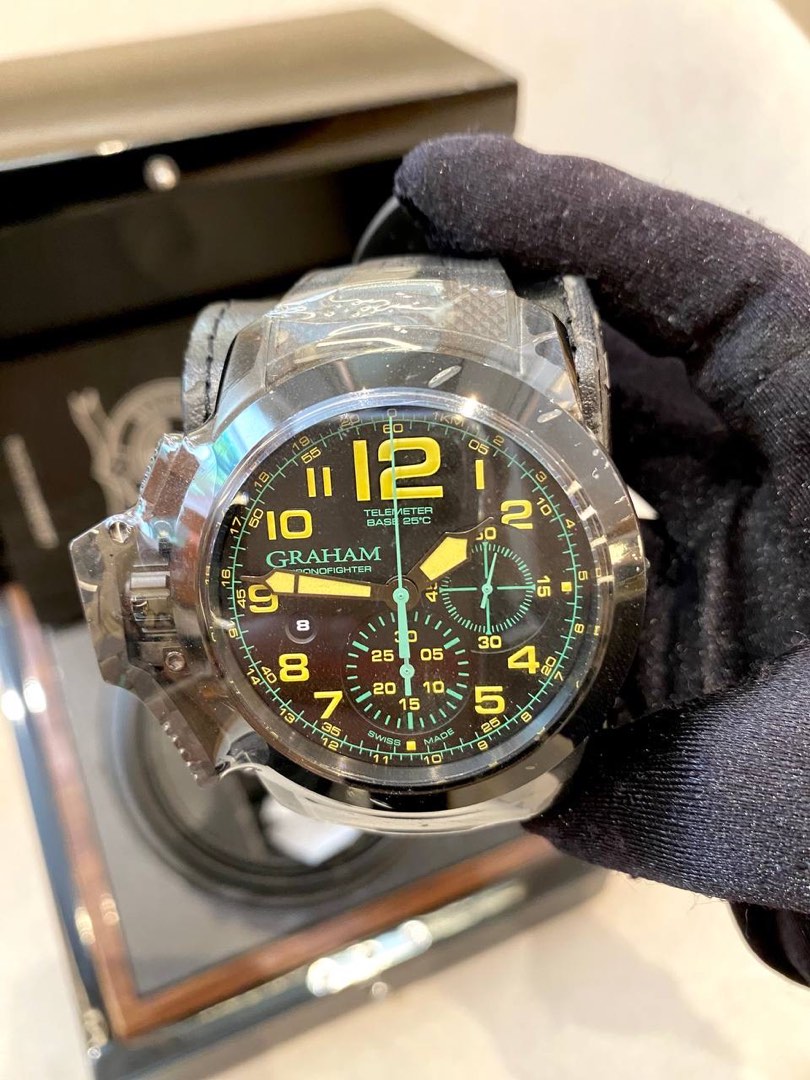GRAHAM CHRONOFIGHTER OVERSIZE GREEN FLASH 47MM AUTOMATIC WATCH, Luxury ...