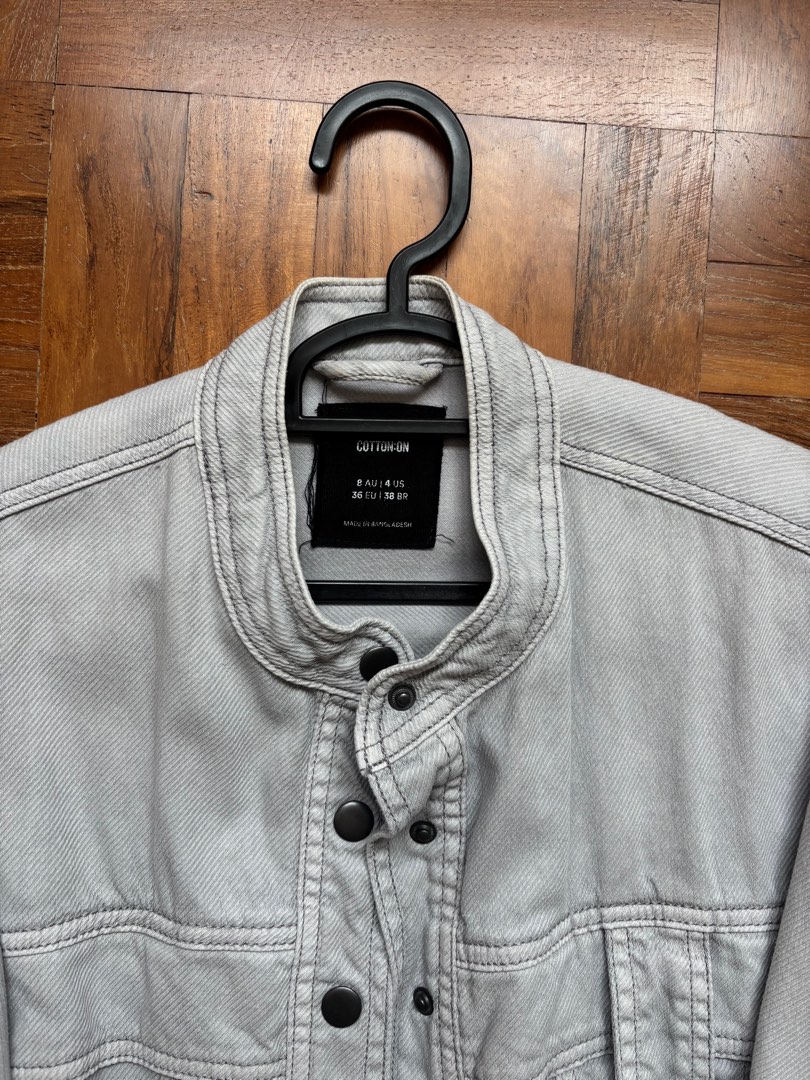 Grey Denim jacket, Women's Fashion, Coats, Jackets and Outerwear on ...