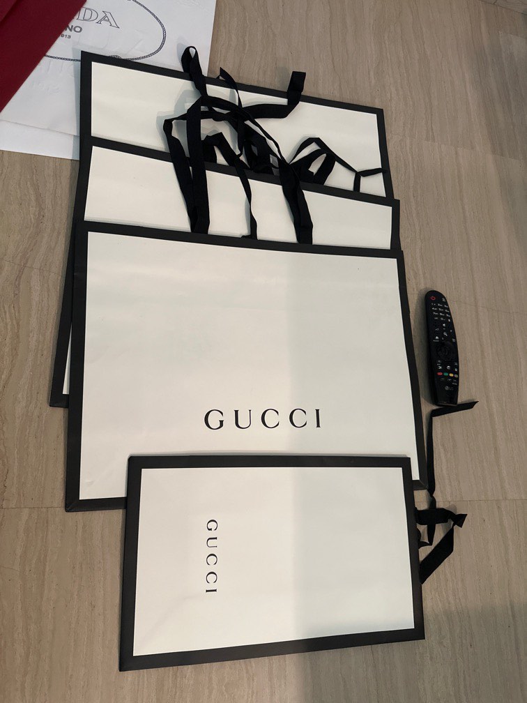 Gucci paper bags, Luxury, Accessories on Carousell