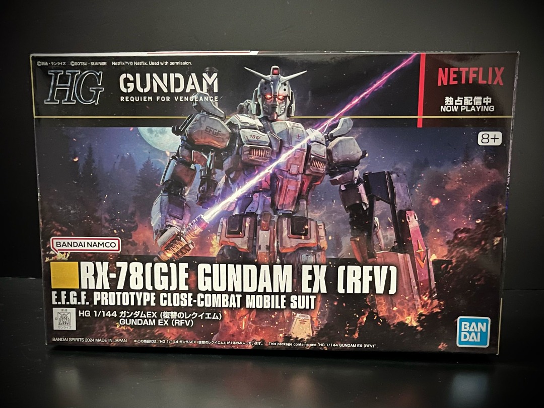 -HG 1/144 RX-78(G)E GUNDAM EX (RFV) (Netflix復仇的安魂曲), 興趣及遊戲, 玩具 & 遊戲類 - Carousell