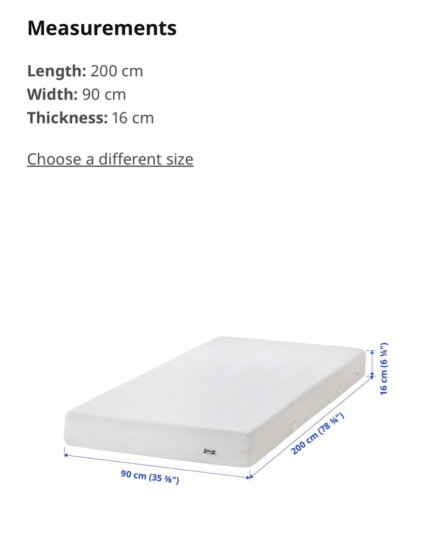 IKEA Form Mattress (90*200), Furniture & Home Living, Furniture, Bed ...