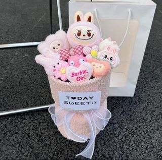 🌹 Premium Cute Labubu Plush Flower Bouquet for Valentines Day Flower ...