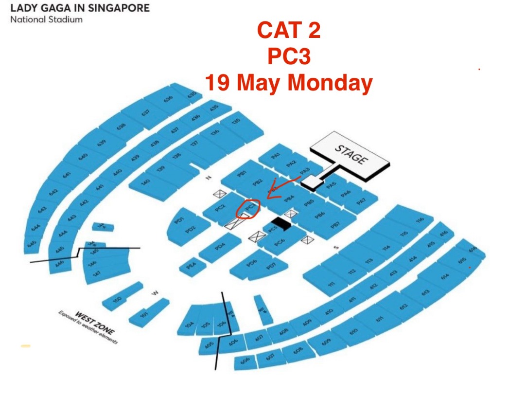Lady Gaga Cat 2 PC3 Monday 19 May, Tickets & Vouchers, Event Tickets on ...