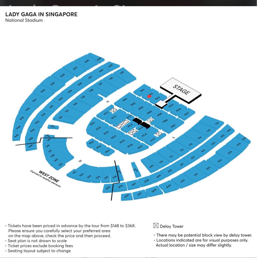 LADY GAGA SINGAPORE CONCERT 1st day CAT 1, Tickets & Vouchers, Event ...