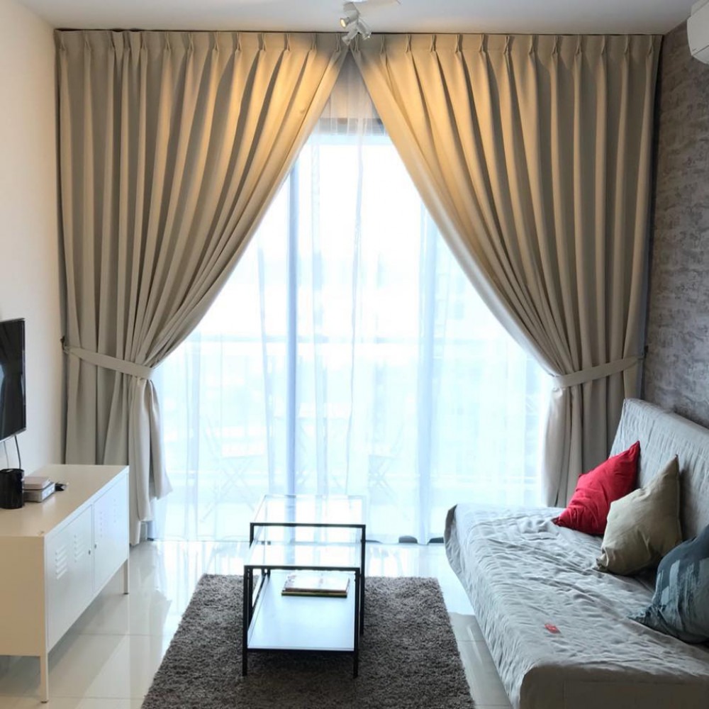 LANGSIR JENIS TEBAL l sheer curtain with blackout l, Furniture & Home ...