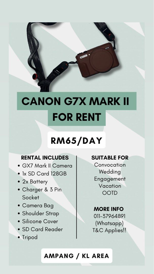LETS RENT FOR RAYA MONTH! - CANON G7X MARK II (AMPANG, SELANGOR AREA), Photography, Cameras on ...