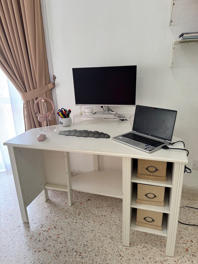 Meja office IKEA BRUSALI, Furniture & Home Living, Furniture, Tables ...